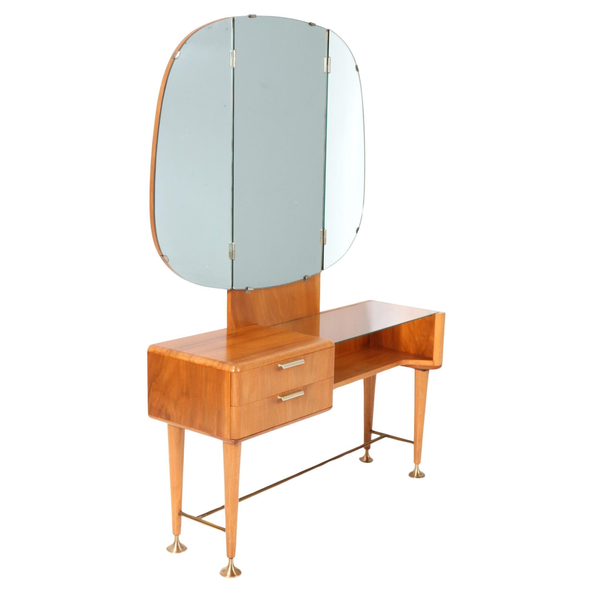 Walnut Mid-Century Modern Dressing Table or Vanity by A.A. Patijn for ...
