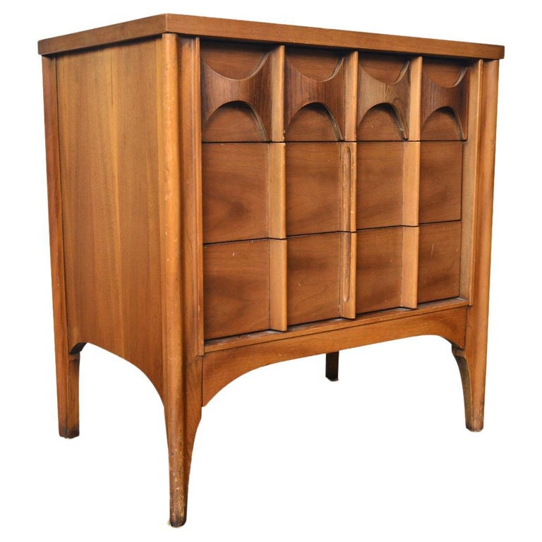 Walnut Midcentury "Perspecta" Nightstand by Kent Coffey For Sale at 1stDibs