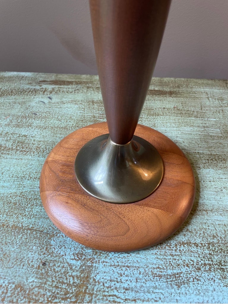 Walnut Mid-century Table Lamp For Sale at 1stDibs