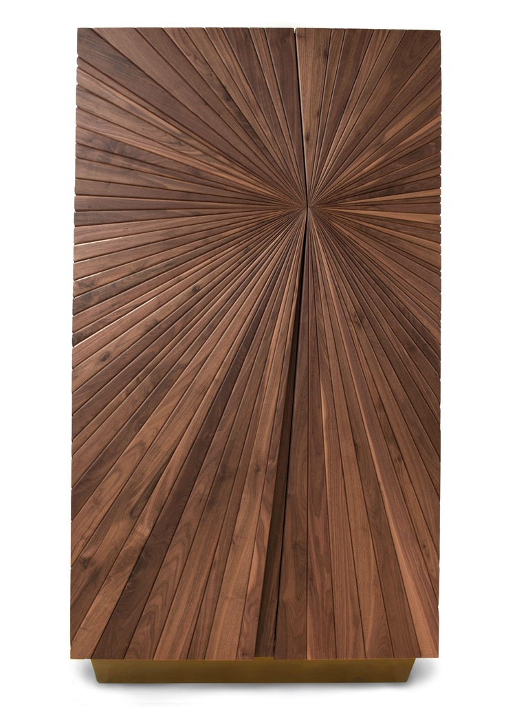 Walnut Modern Cabinet, Shinning Interior, Handmade, Unique Woodwork For ...