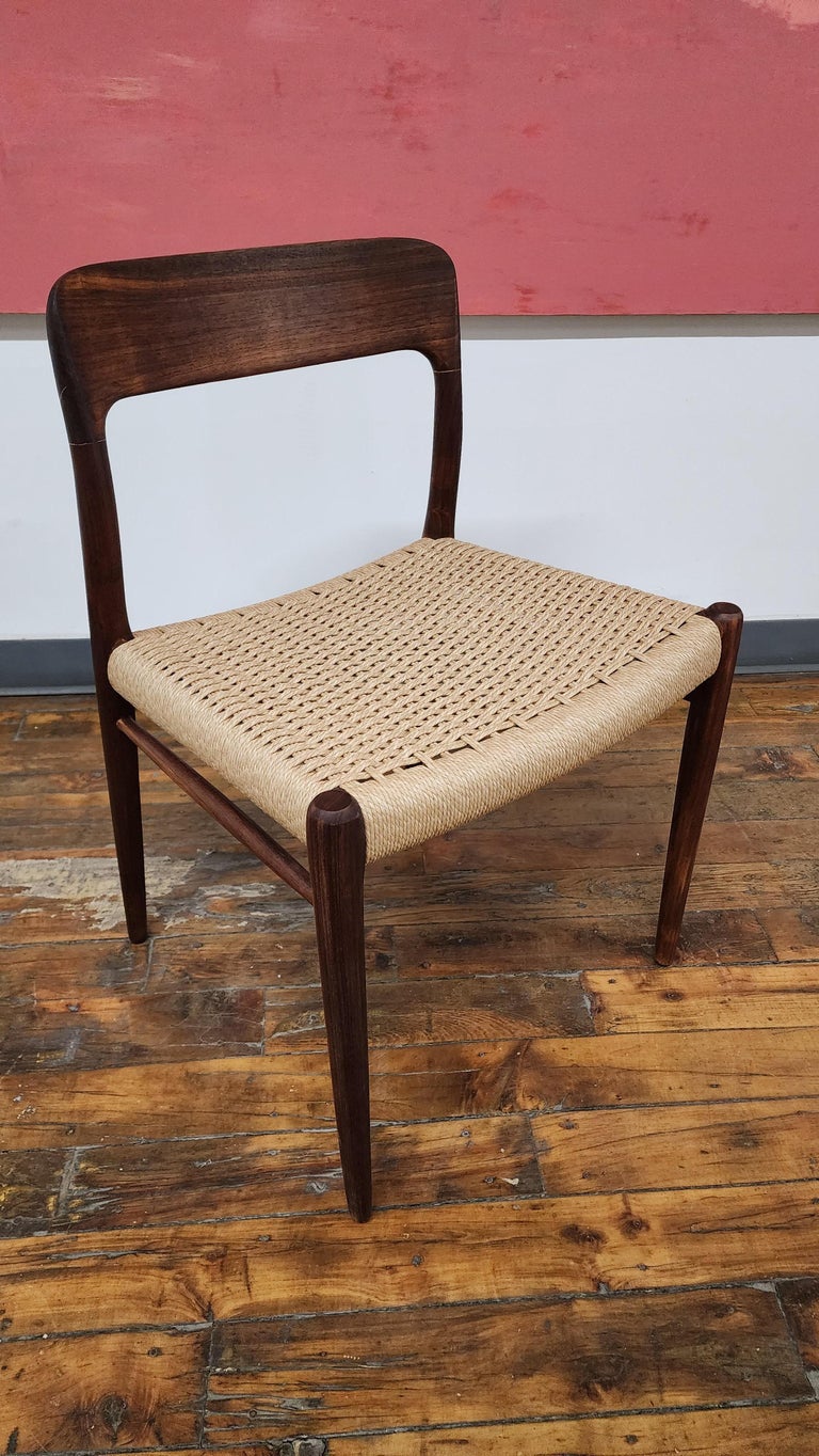 Walnut Niels Moller Model 75 Side Chair For Sale at 1stDibs
