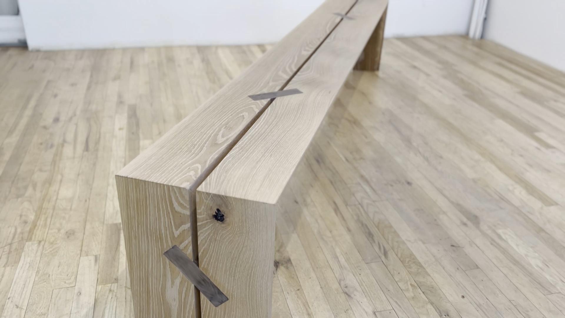 Walnut Oak Butterfly Joinery Gallery Handmade Modern Minimal Bench For ...