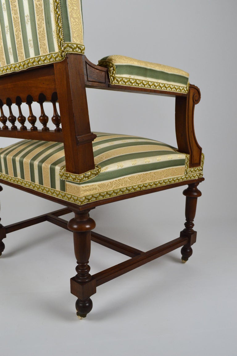 Walnut Office Armchair with Lion Heads, Renaissance Revival, France ...