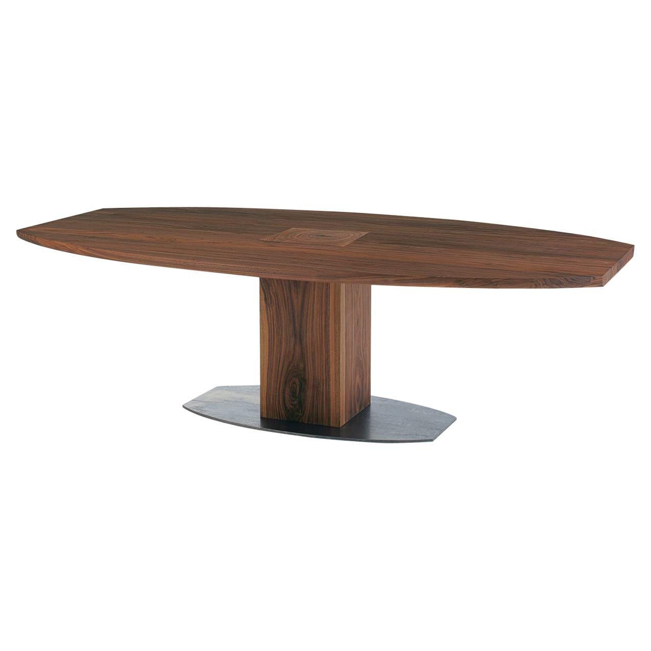 Oval Midcentury Walnut Dining Table by White Furniture Company at 1stDibs