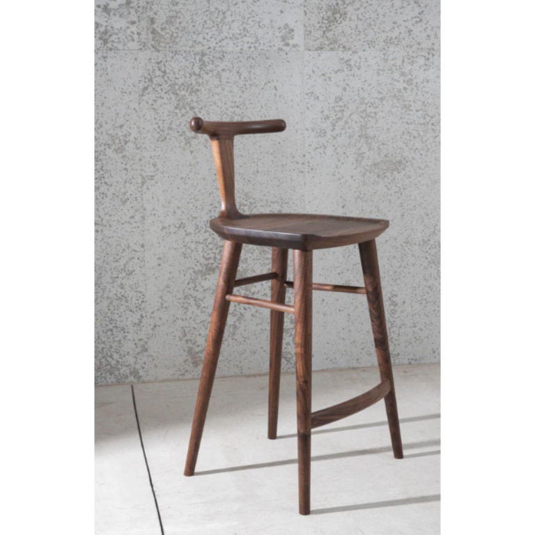 Walnut Oxbend Stool by Fernweh Woodworking For Sale at 1stDibs