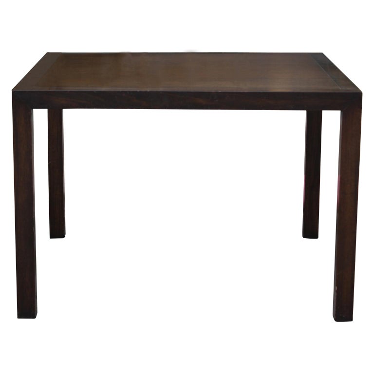 Walnut Parsons Style Brown Game Table Attributed to Baker Furniture at ...