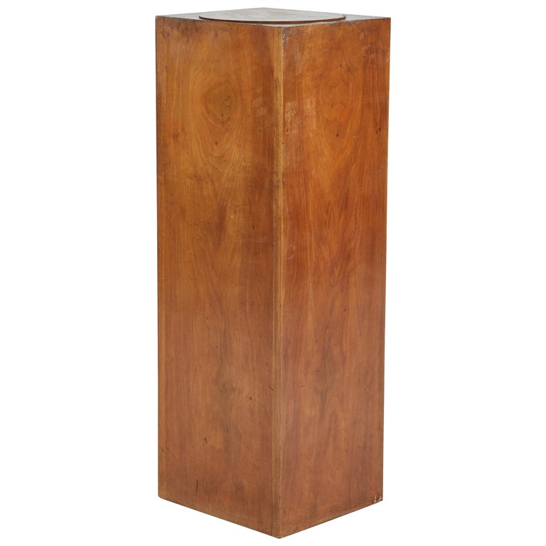 Walnut Plinth with Revolving Top for Sculpture Display from 19th ...