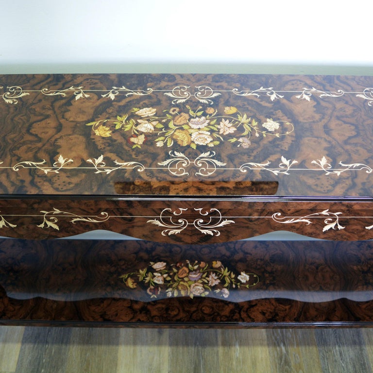 Walnut rectangular console table For Sale at 1stDibs