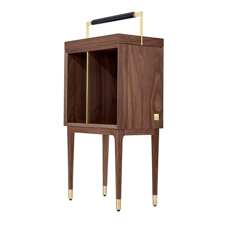 Walnut Side Table with Removable Tray Top For Sale at 1stDibs