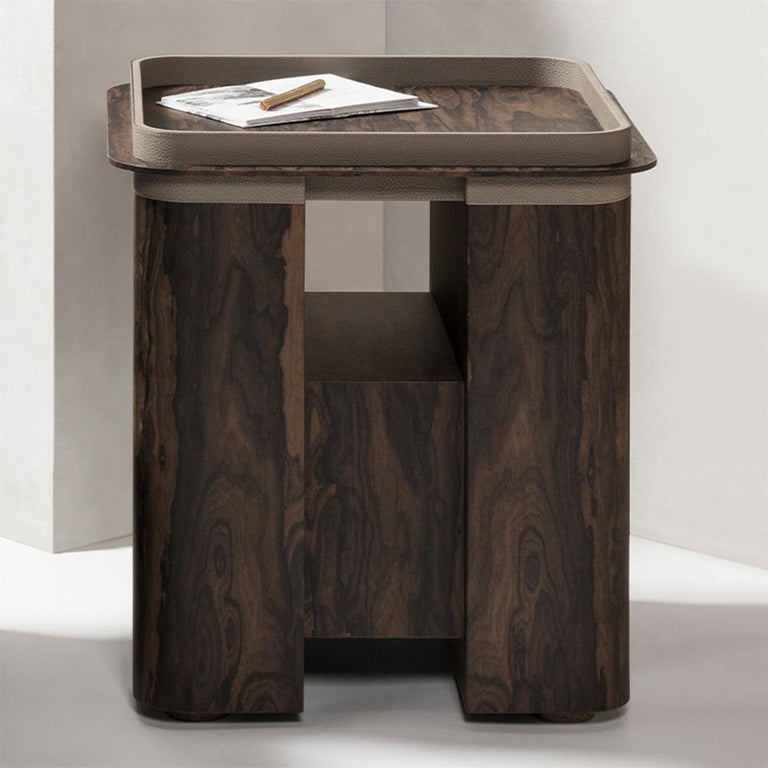 Walnut Smart High Side Table For Sale at 1stDibs