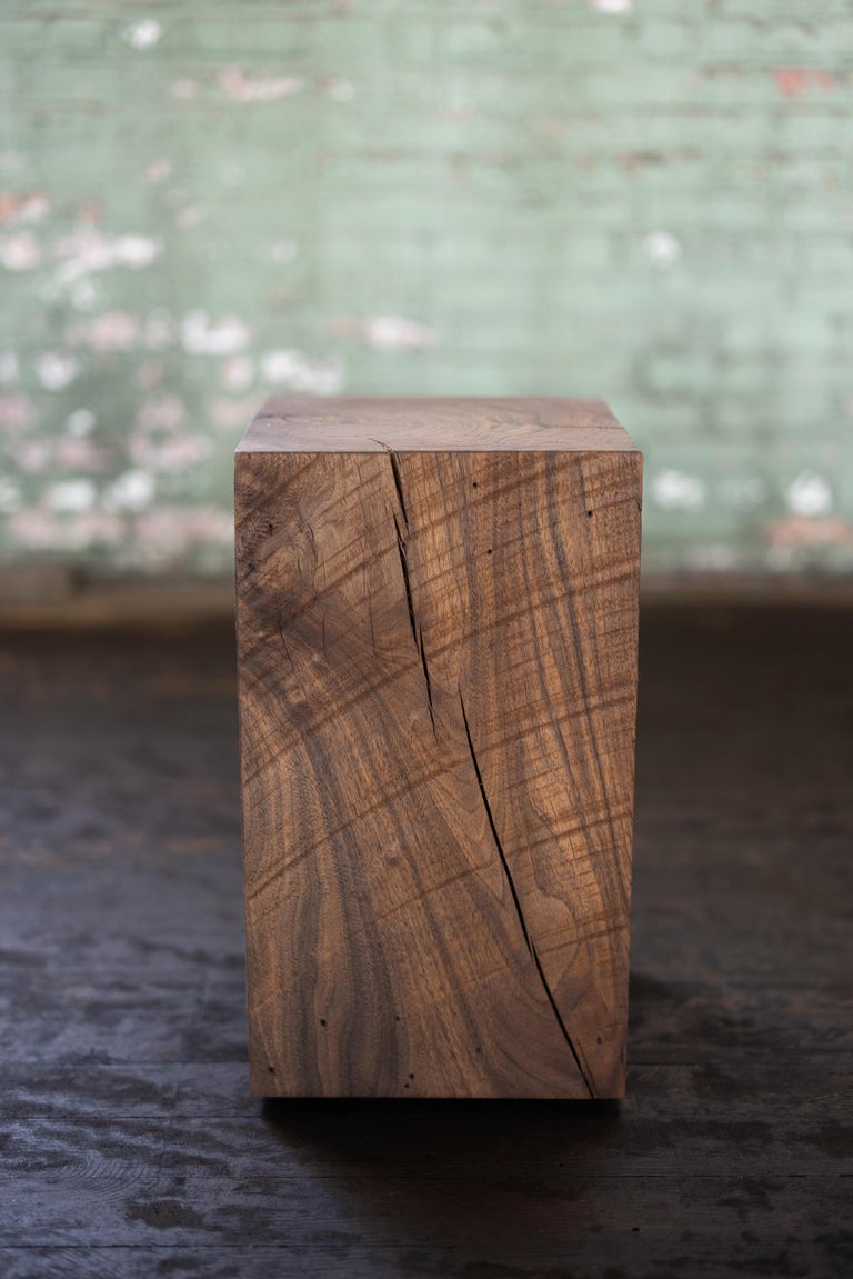 Walnut Solid Wood Cube Side Table (12" x 12" x 20" H) by Alabama Sawyer ...
