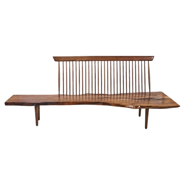 Walnut Spindle Back Bench by Contemporary Ecowood For Sale at 1stDibs