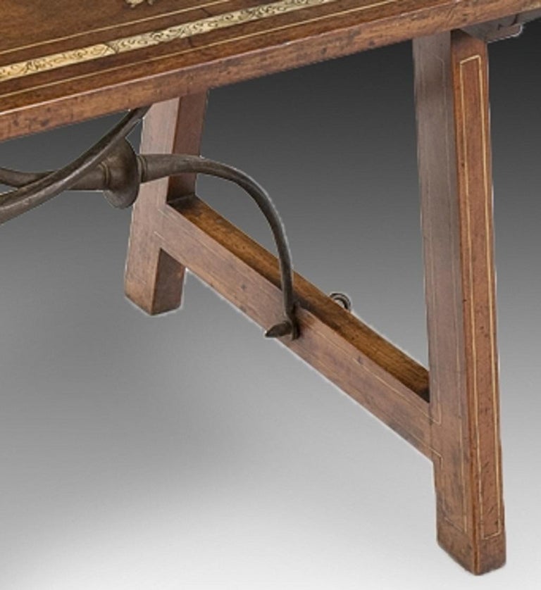 Walnut Table with Intarsia and Saint Anthony Legs, Spain, 18th Century ...