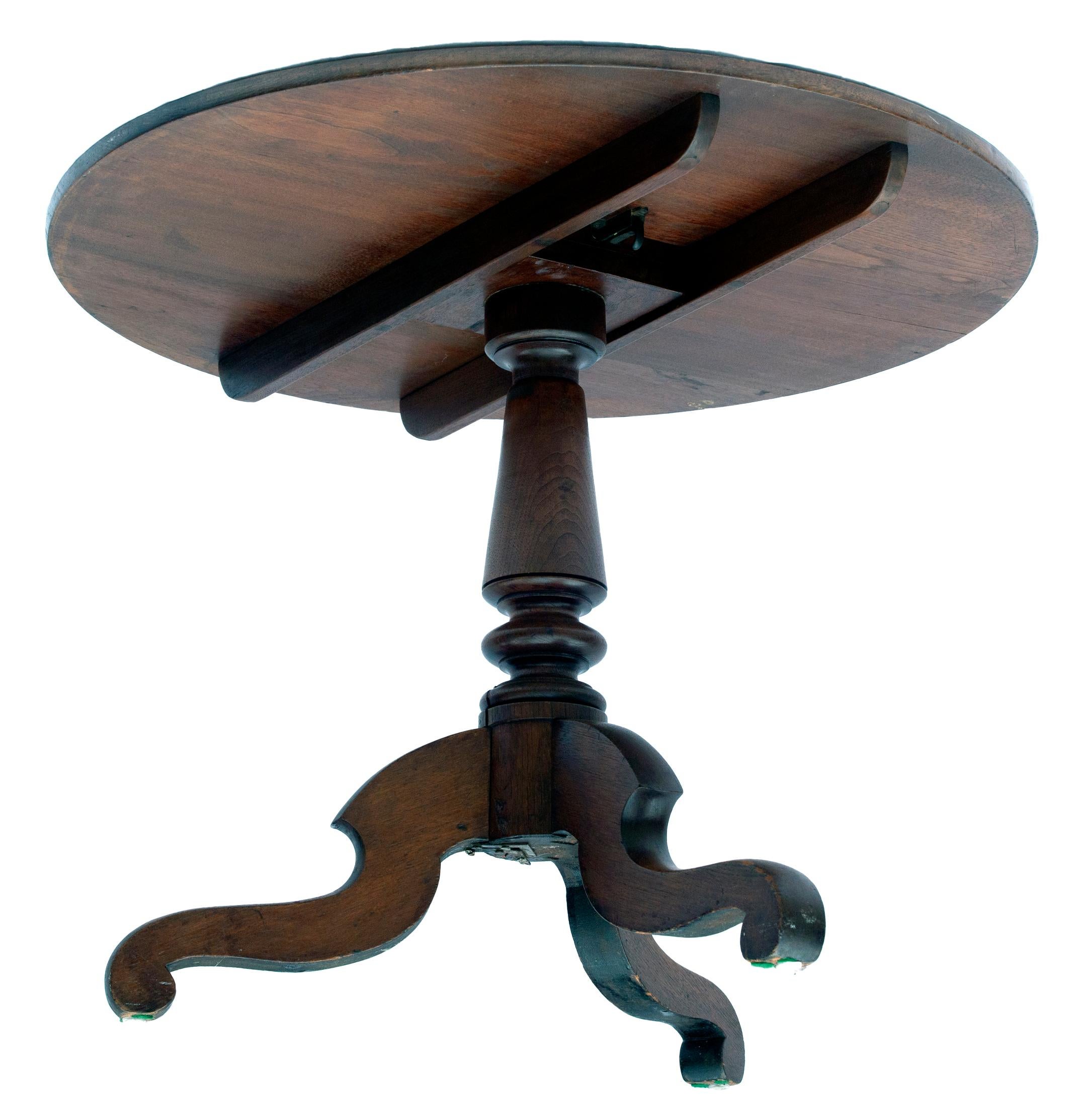 Walnut Tilt Top Center Table /Tripod Legs and Pedestal Round Table For ...