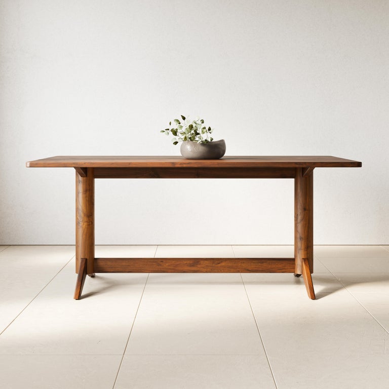 Walnut Trestle Table For Sale at 1stDibs