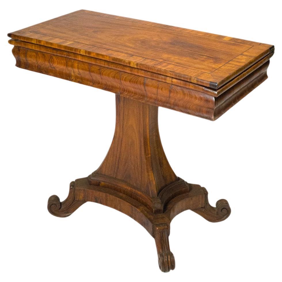 Walnut Turn over Leaf Card Table 19th Century For Sale at 1stDibs