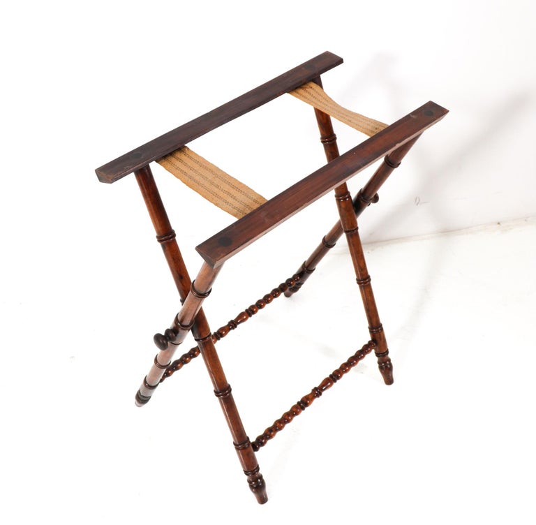 Walnut Victorian Folding Serving Table with Tray, 1890s at 1stDibs