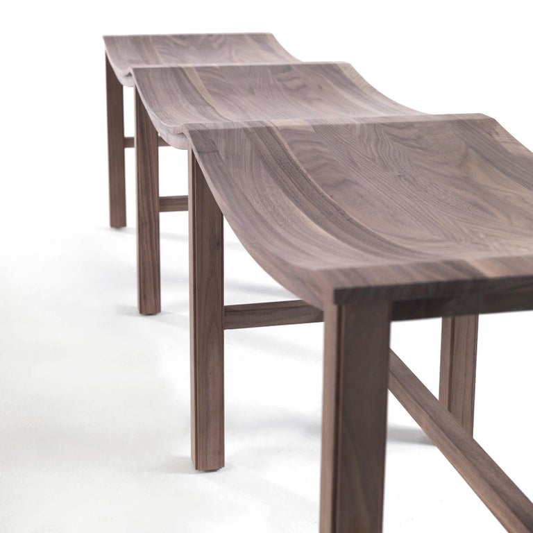 Walnut Waves Bench For Sale at 1stDibs
