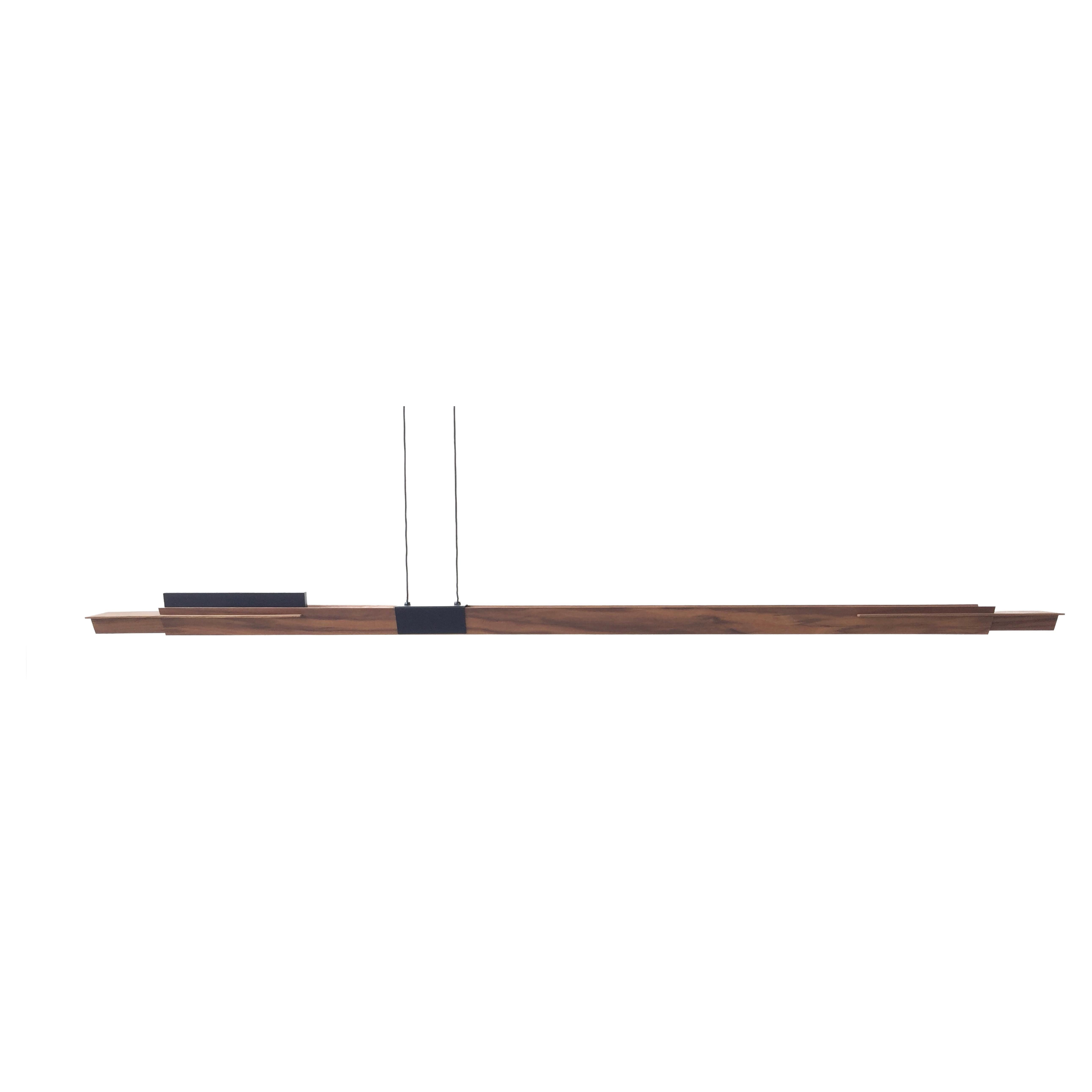 Walnut Wood Chandelier Lamp The Netherlands For Sale at 1stDibs