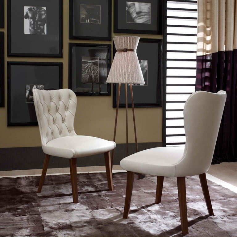 Walnut Wood, Leather, Ginger Chair For Sale at 1stDibs