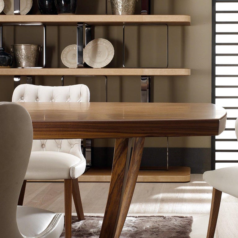 Walnut Wood, Leather, Ginger Chair For Sale at 1stDibs