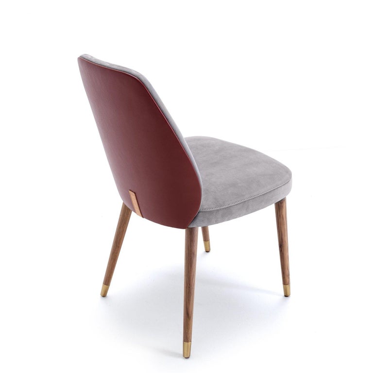 Walnut Wood, Leather, Gipsy Dining Chair For Sale at 1stDibs