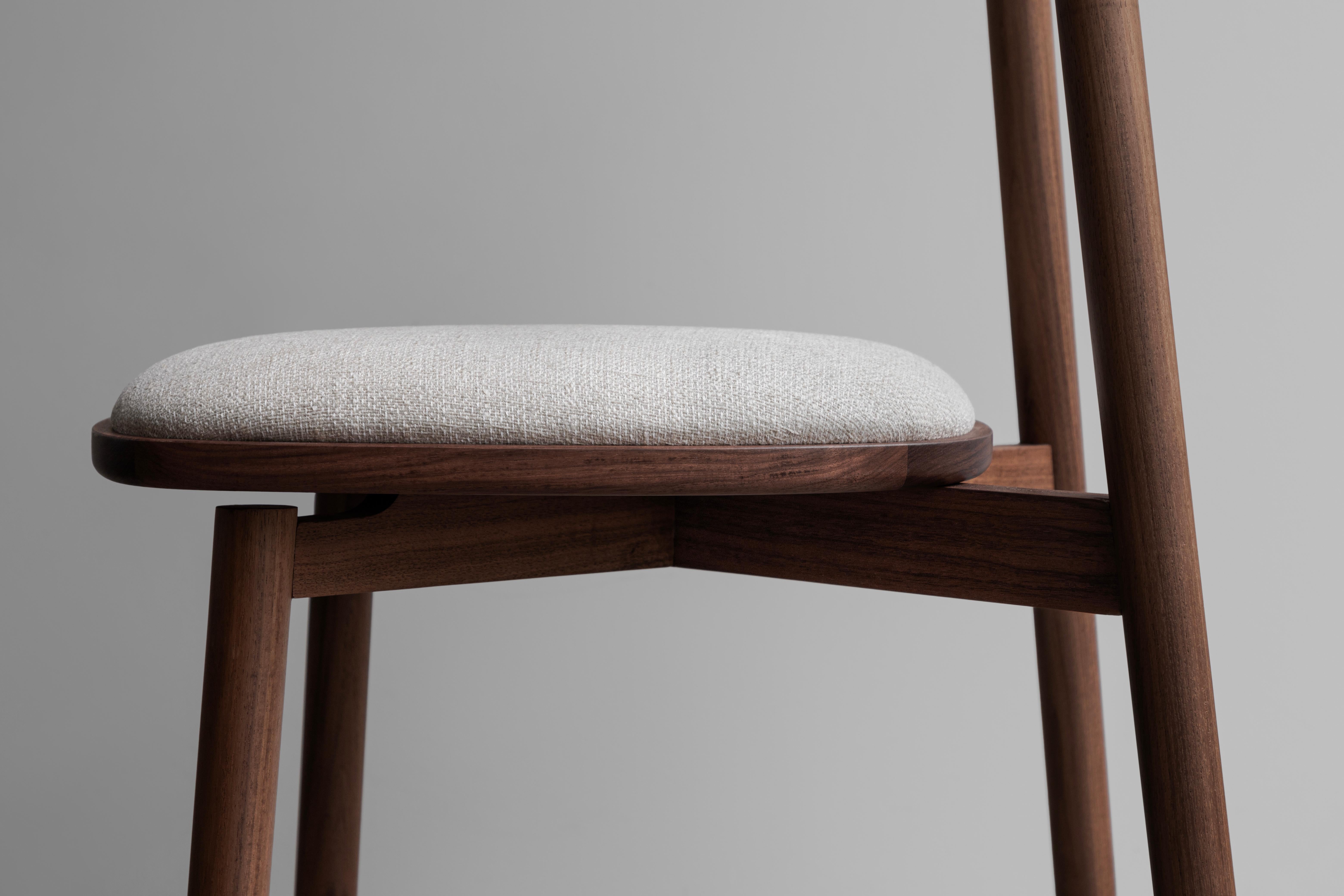 Walnut wooden sungari chair with cushion For Sale at 1stDibs