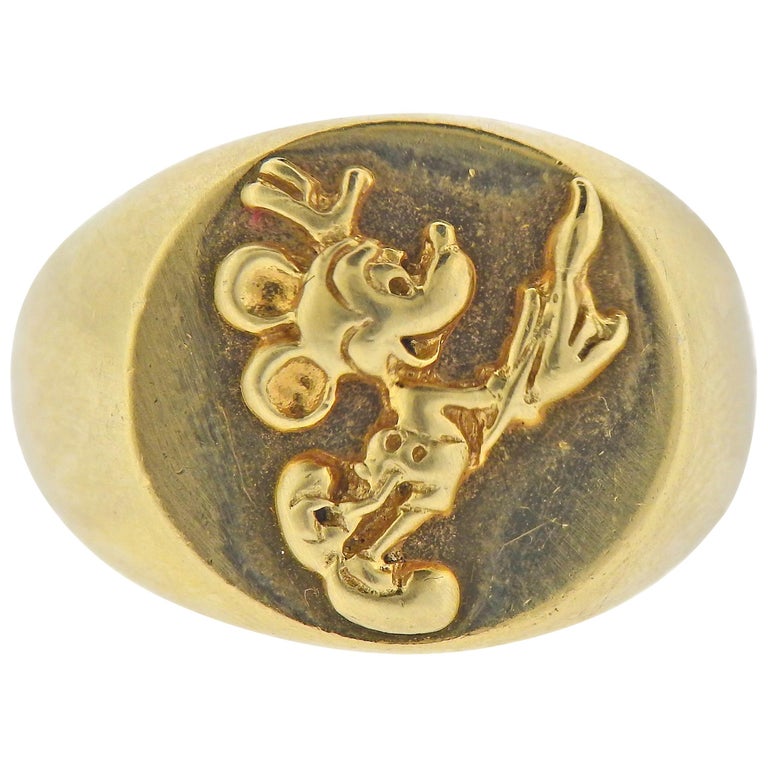 Walt Disney Gold Mickey Mouse Ring at 1stDibs | 14k gold mickey mouse ...