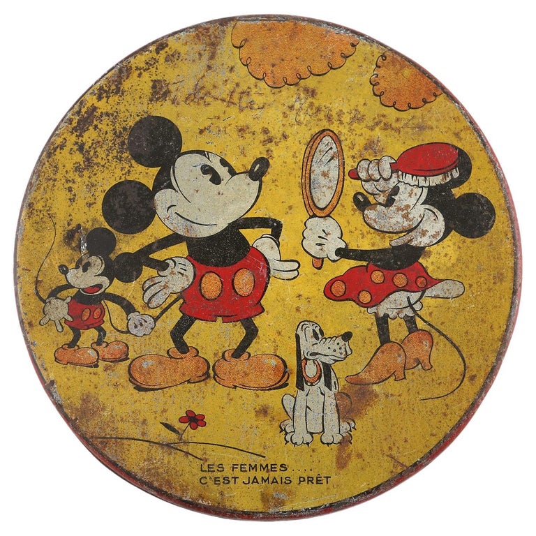 Walt Disney Tin Box with Mickey Mouse, 1930's For Sale at 1stDibs