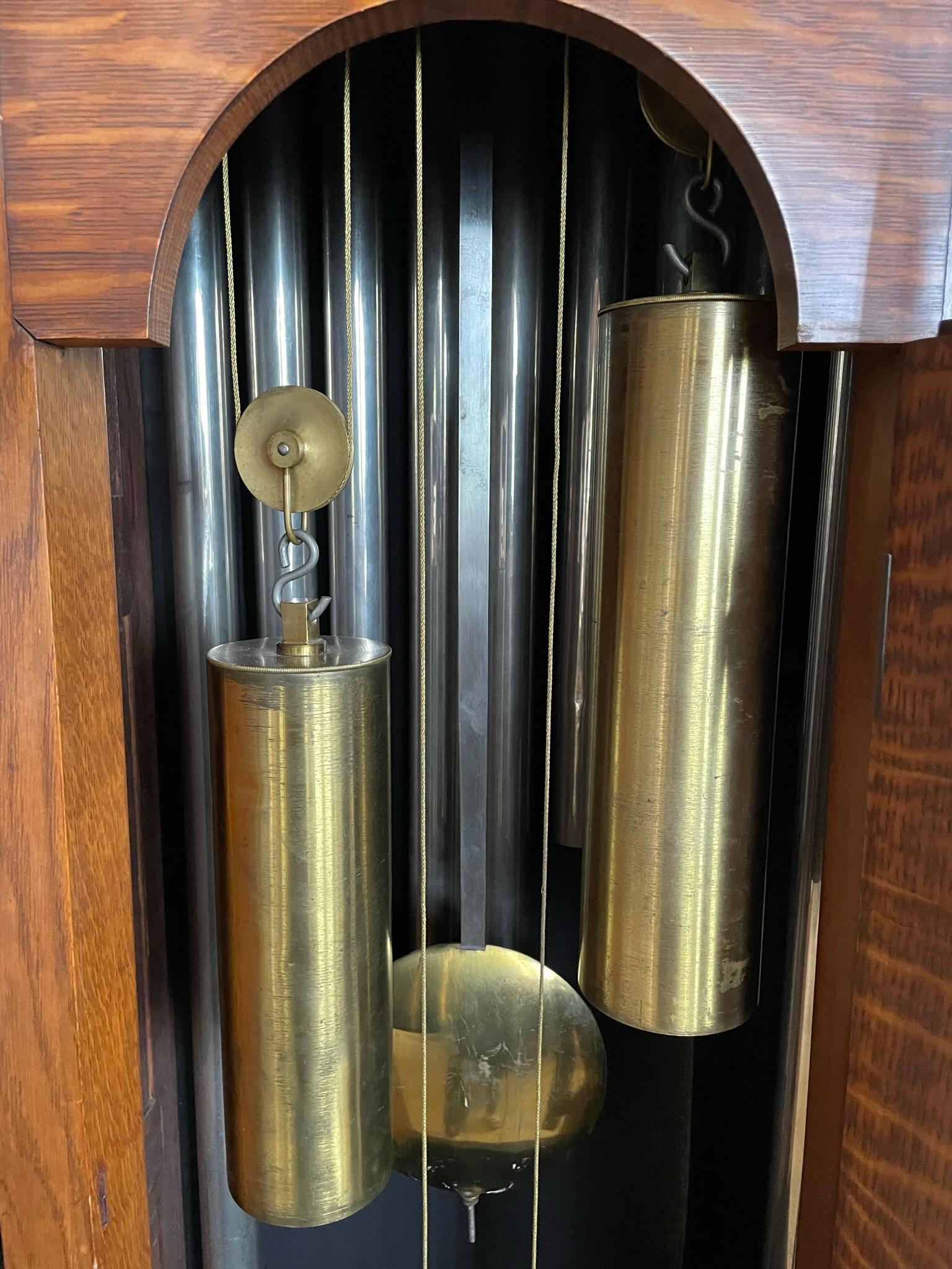 Walter Durfee Tall Case 9-Tube Grandfather Clock Carved Intricately by ...