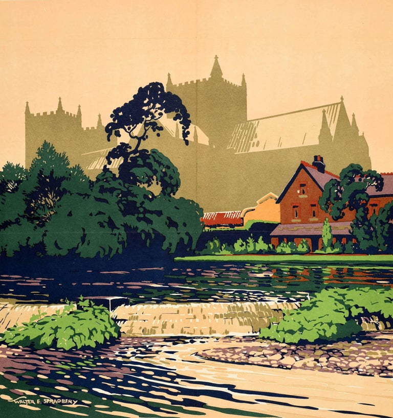 Walter E. Spradbery - Original Antique Travel Poster Ripon Yorkshire ...
