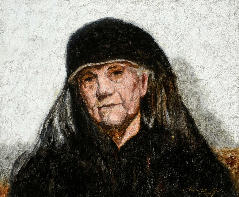 Walter Elst - De Weduwe The Widow Oil Painting on Panel Wood Portrait ...