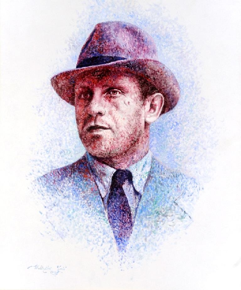 Walter Elst - Oskar Schindler Oil Painting on Panel Portrait In Stock ...