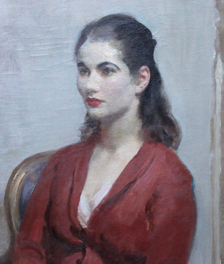 Walter Ernest Webster - Portrait of Young Lady in Red - British 20's ...
