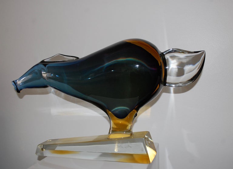 Walter Furlan - Blue Horse Murano Glass Sculpture at 1stDibs