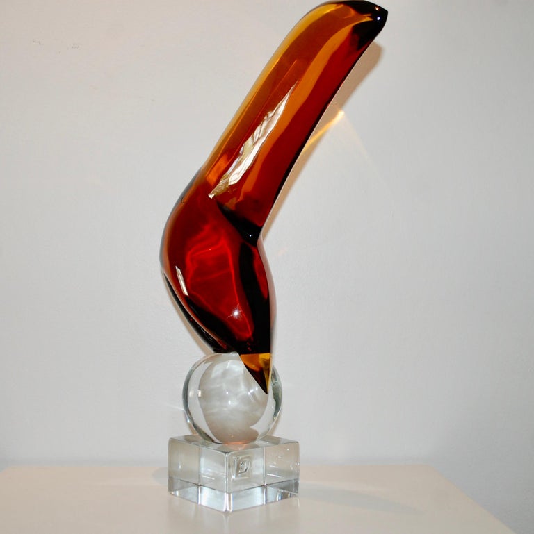 Walter Furlan - Toucan Large Murano Glass Sculpture For Sale at 1stDibs