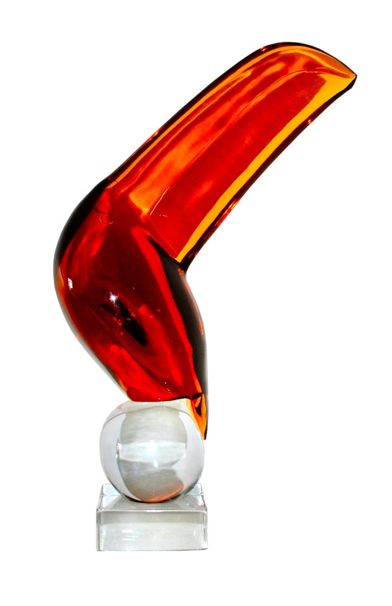 Walter Furlan - Toucan Large Murano Glass Sculpture For Sale at 1stDibs