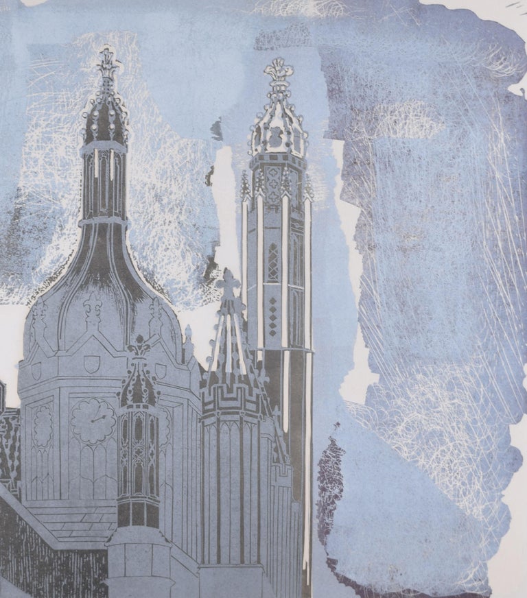 Walter Hoyle - King's College, Cambridge linocut print by Walter Hoyle ...