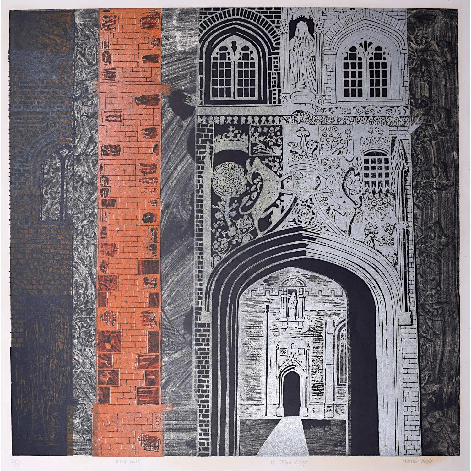 Walter Hoyle - Walter Hoyle Jesus College Cambridge linocut print ...