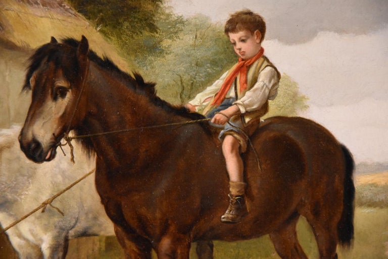 Walter Hunt - Oil Painting by Walter Hunt "Home from Pasture" at 1stDibs