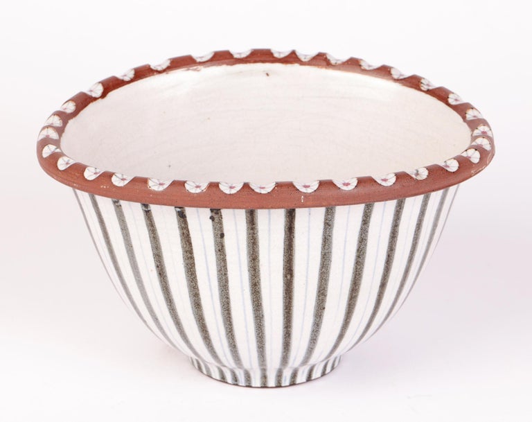 Walter and Jack Cole Mid-Century Rye Studio Pottery Linear Pattern Bowl ...