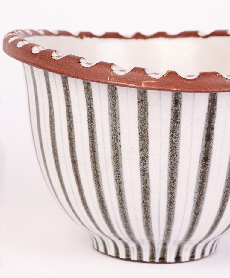 Walter and Jack Cole Mid-Century Rye Studio Pottery Linear Pattern Bowl ...