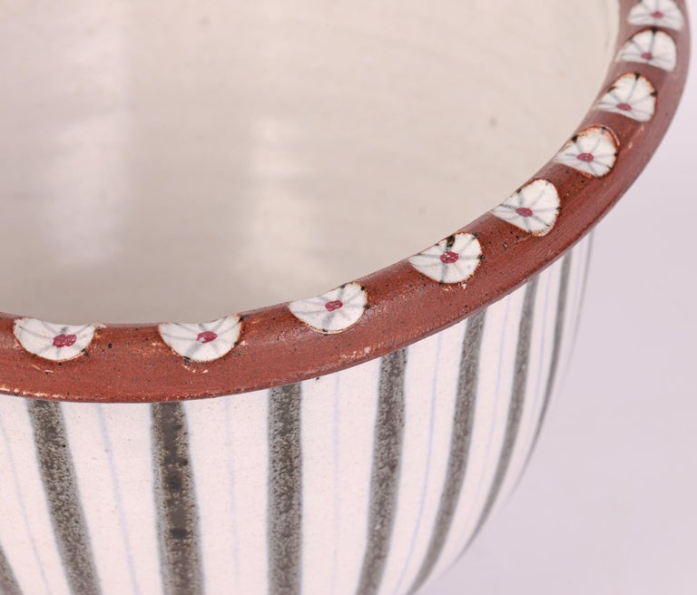 Walter and Jack Cole Mid-Century Rye Studio Pottery Linear Pattern Bowl ...