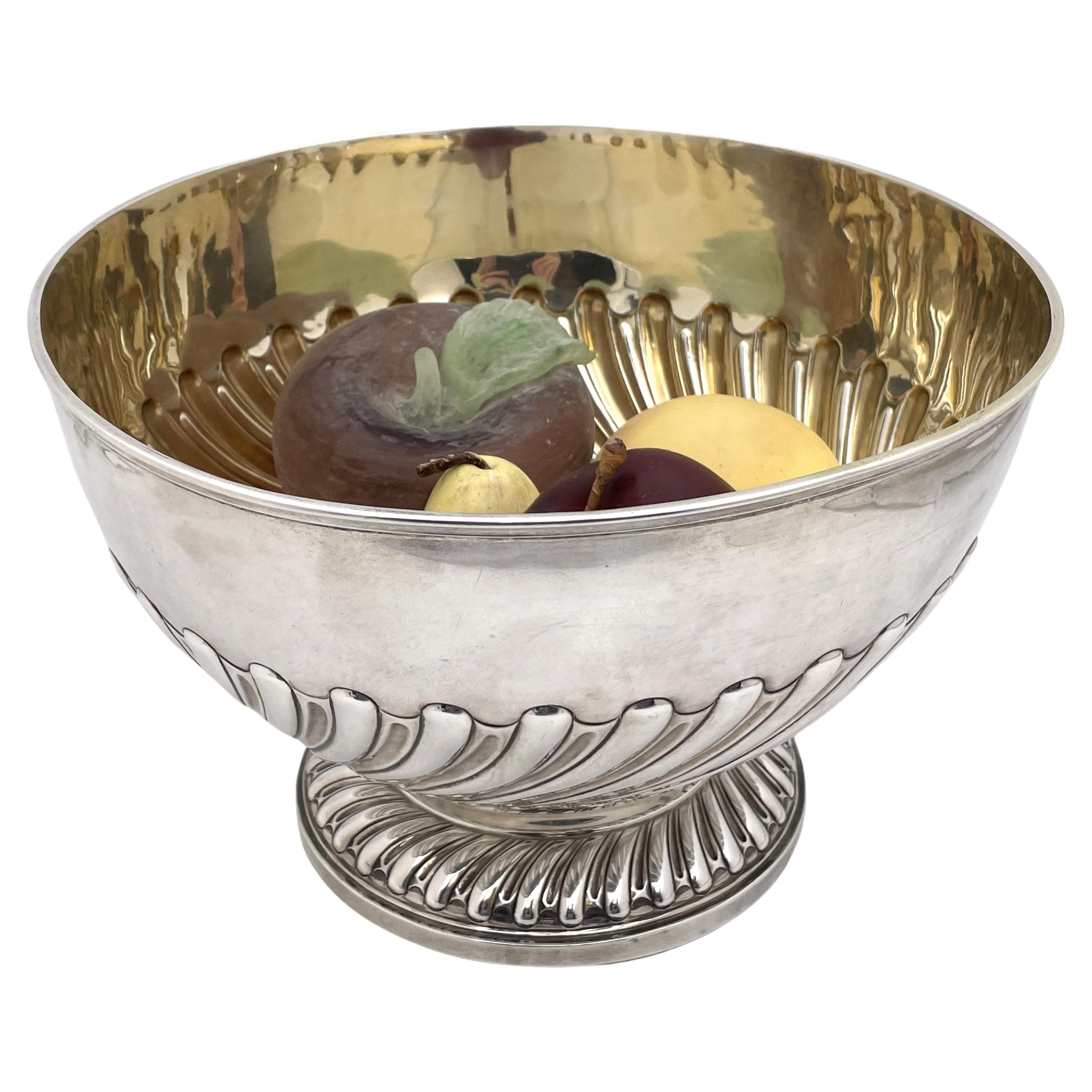 Vintage Victorian Style Silver Plated Grapevine Punch Bowl Set 12 Cups ...