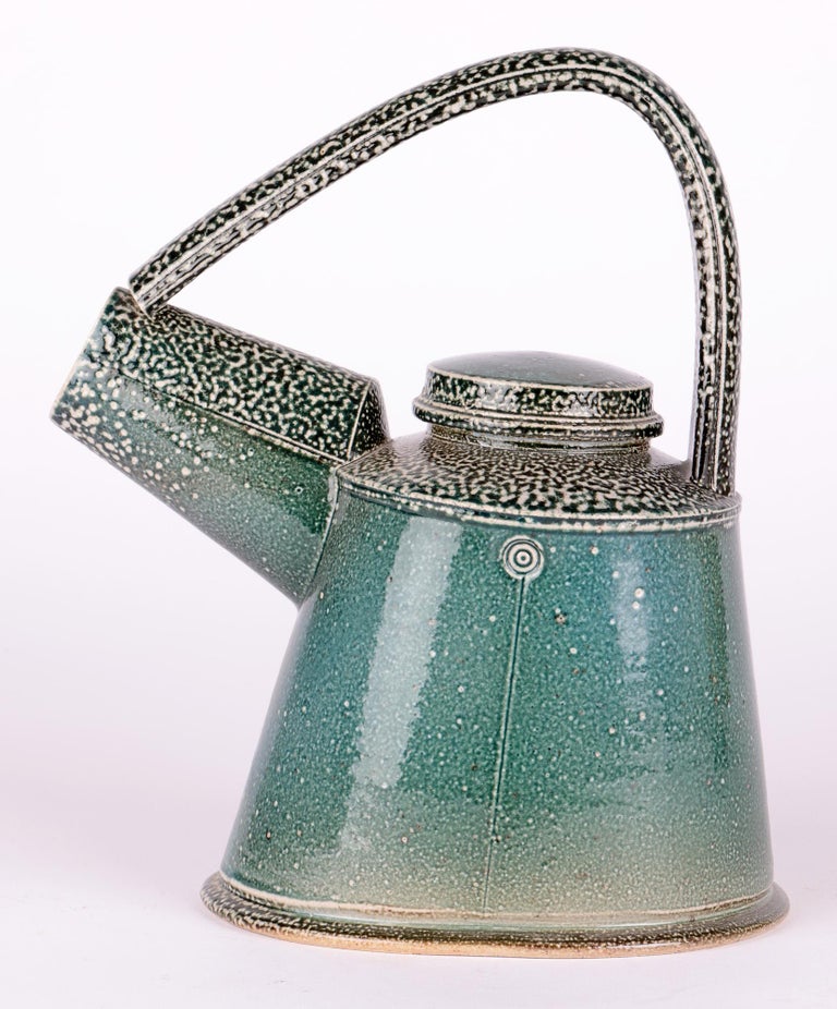 Walter Keeler Salt Glazed Studio Pottery Gun Barrel Teapot at 1stDibs