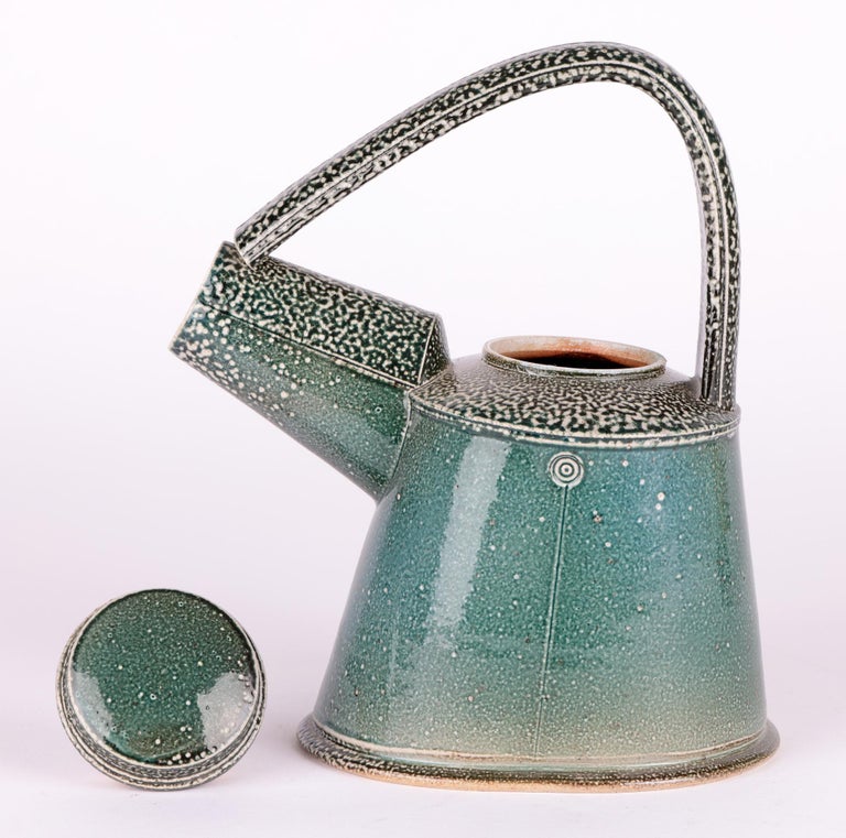 Walter Keeler Salt Glazed Studio Pottery Gun Barrel Teapot at 1stDibs