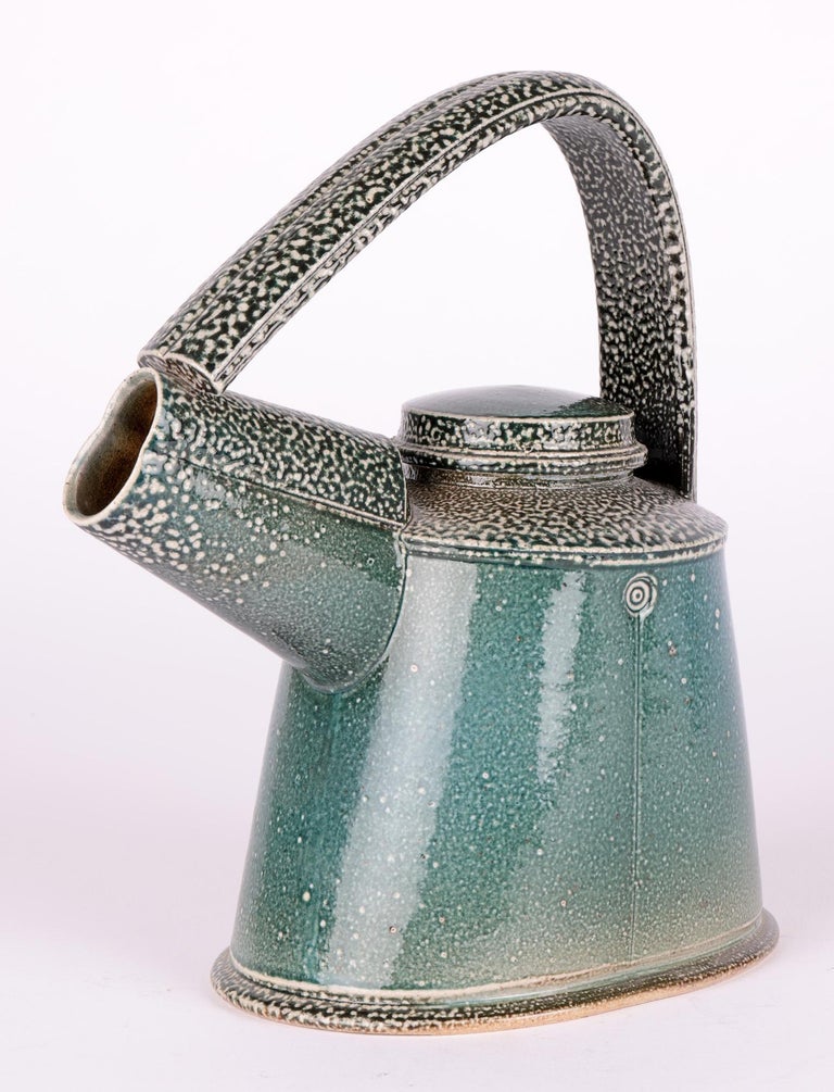 Walter Keeler Salt Glazed Studio Pottery Gun Barrel Teapot at 1stDibs