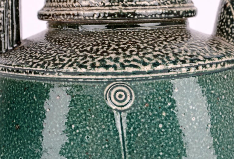 Walter Keeler Salt Glazed Studio Pottery Gun Barrel Teapot at 1stDibs