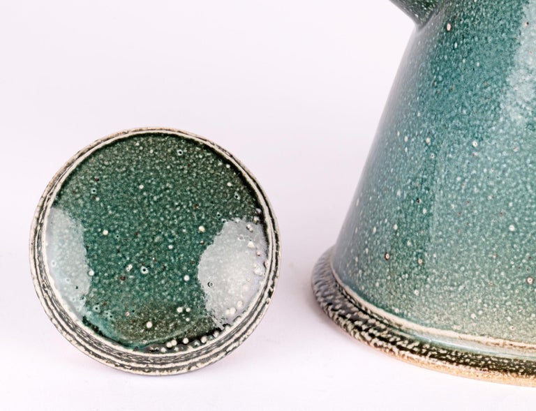 Walter Keeler Salt Glazed Studio Pottery Gun Barrel Teapot at 1stDibs