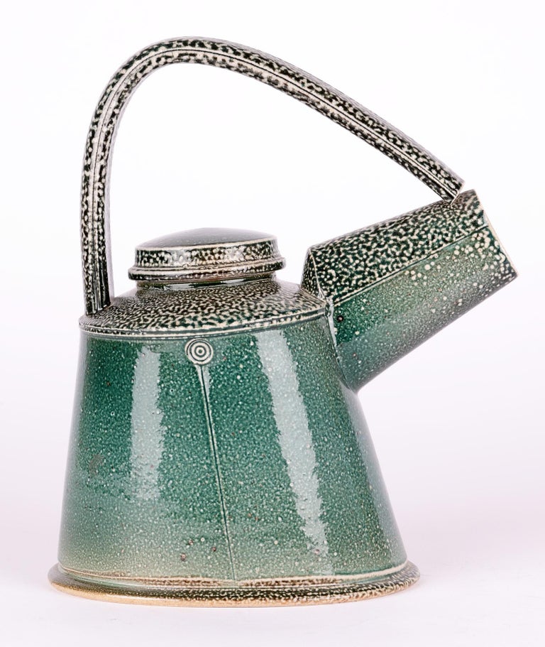 Walter Keeler Salt Glazed Studio Pottery Gun Barrel Teapot at 1stDibs